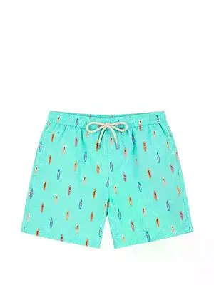MC2 SAINT BARTH Lighting Micro-fantasy Print Swim Shorts - Blue