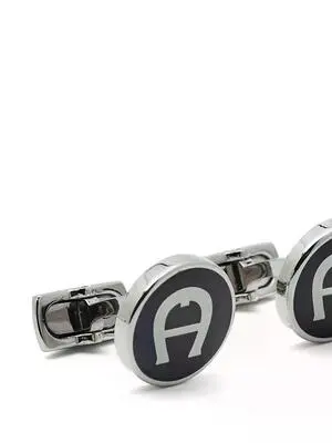 AIGNER Round-shape Enamel Cufflinks