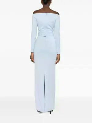 Solace London Sabina Off-the-shoulder Maxi Dress - Blue