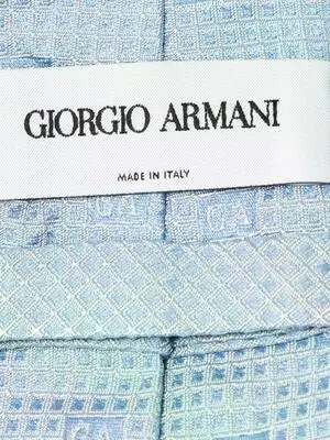 Giorgio Armani Silk Logo Tie - Blue