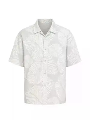 REVOLUTION NOW Leaf-print Short-sleeved Shirt - Grey