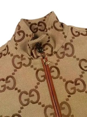 Gucci Jumbo Gg Canvas High Neck Zip Up Jacket