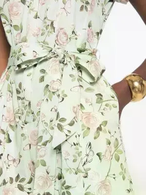 Alice + Olivia Floral Print Belted Playsuit - Green