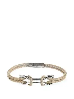 FERRAGAMO Gancini Braided Bracelet - Silver