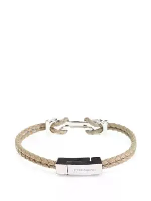 FERRAGAMO Gancini Braided Bracelet - Silver