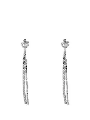 FERRAGAMO Gancini Crystal-embellished Drop Earrings