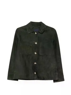 Max Mara Suede Button-fastening Jacket - Green