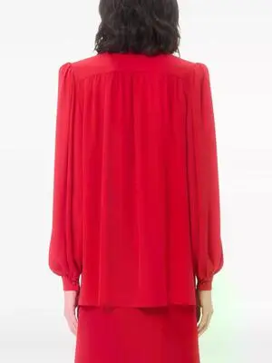 Valentino Garavani Silk Georgette Blouse With Scarf Detail - Red