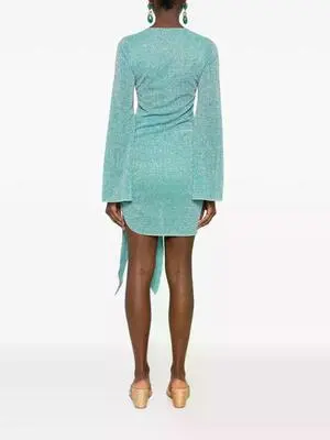 Oseree Lumiére Ring Detail Knotted Mini Dress - Blue