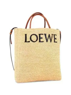 Loewe A4 Raffia And Leather North South Tote Bag - Brown