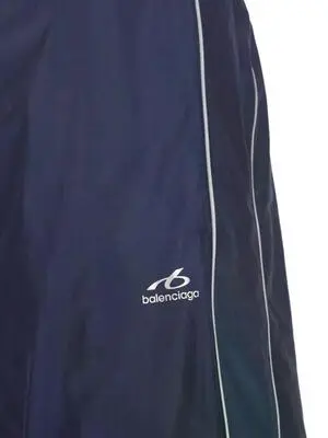 Balenciaga Tracksuit Trousers In New Dark Navy Techno Cotton Poplin