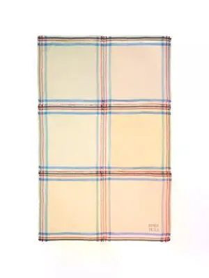 Bimba Y Lola Check-pattern Frayed-edge Beach Towel - Neutrals