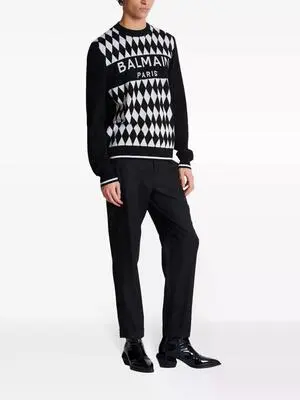 Balmain Diamond Paris Wool Jacquard Jumper
