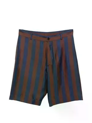 Fendi Striped Silk Shorts - Blue
