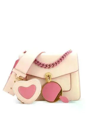 BVLGARI Serpenti Forever Maxi Chain Heart Pouch Leather Small Crossbody Bag - Neutrals