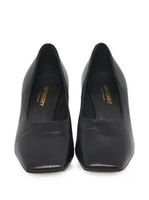 Burberry Leather Square-toe Block-heel Pumps