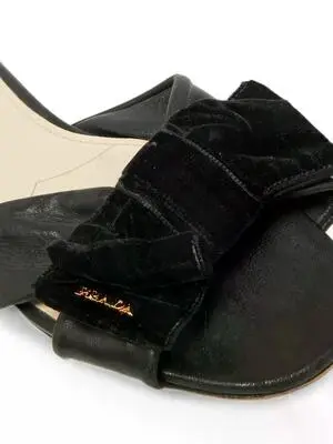 Prada Bow Detail Flat Sandals
