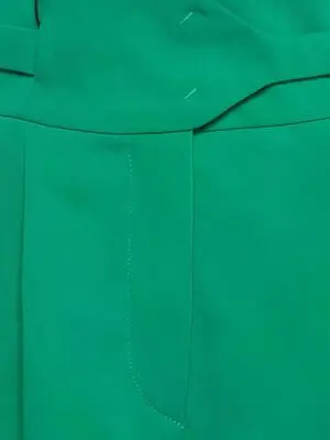 Emporio Armani Pleated Crepe Shorts With Buckled Side Tabs