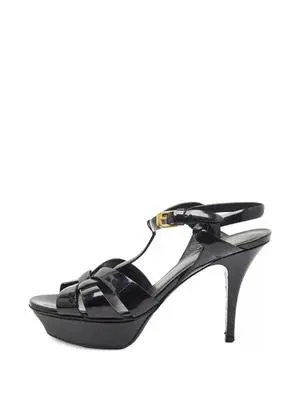 Saint Laurent Tribute Ankle Strap Sandals - Black