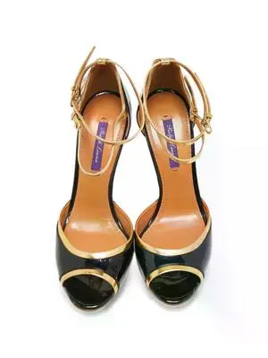 Ralph Lauren Patent Leather Ankle Strap Sandals