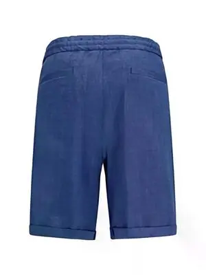 Brunello Cucinelli Herringbone Drawstring Waist Shorts - Blue