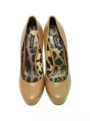 Dolce & Gabbana Round-toe Stiletto Pumps With Leopard Print Insoles