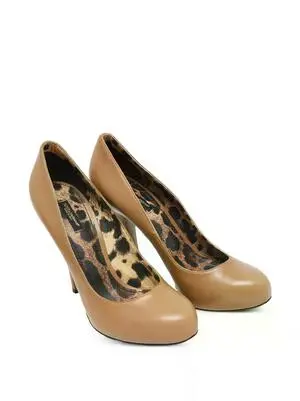 Dolce & Gabbana Round-toe Stiletto Pumps With Leopard Print Insoles