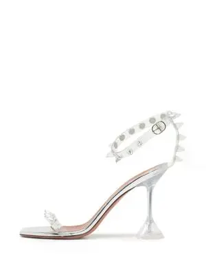 Amina Muaddi Julia Crystal-embellished Heeled Sandals - Silver