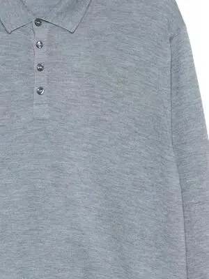 GRAN SASSO Buttoned Long-sleeve Polo Shirt - Grey