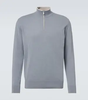 Eleventy Cashmere Half-zip Sweater - Blue