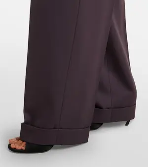 Attico Pleated Virgin Wool Wide-leg Trousers