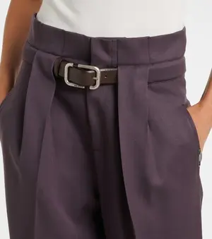 Attico Pleated Virgin Wool Wide-leg Trousers