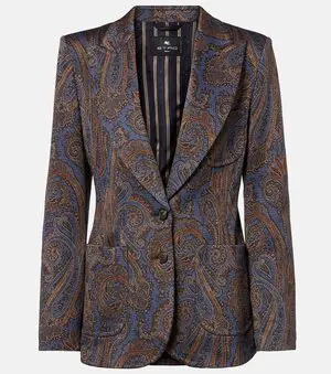Etro Paisley Jacquard Blazer - Blue