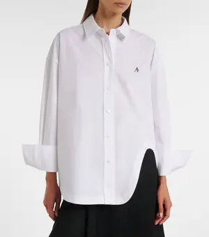 Attico Asymmetrical Cotton Poplin Shirt