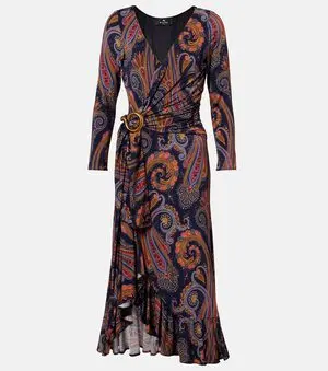 Etro Paisley Print V-neck Wrap Dress