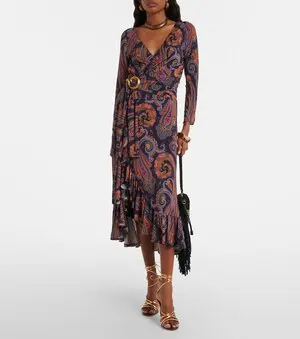 Etro Paisley Print V-neck Wrap Dress