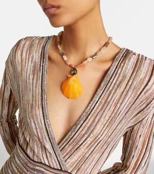 JENNIFER BEHR Syrena Embellished Pendant Necklace