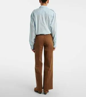 FRAME Le Slim Palazzo Wide-leg Jeans In Ledger - Brown
