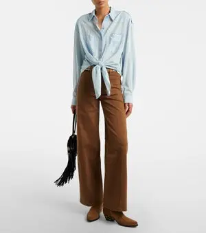 FRAME Le Slim Palazzo Wide-leg Jeans In Ledger - Brown