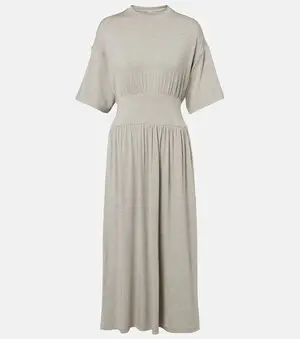 TOTEME Gathered Midi Dress - Grey