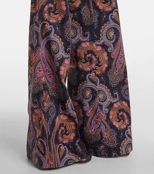 Etro Paisley Cotton-blend Flared Trousers