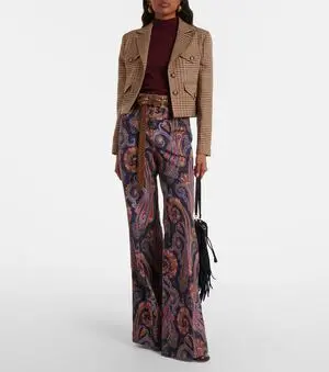 Etro Paisley Cotton-blend Flared Trousers