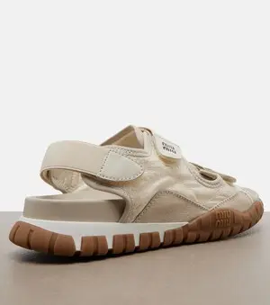 Miu Miu Tyre Velcro Fastening Sandals - Beige