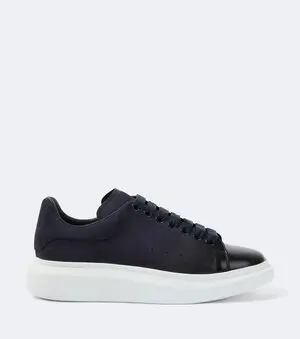 Alexander McQueen Oversized Suede-trimmed Leather Sneakers - Blue