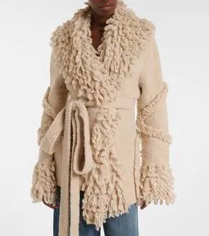 Attico Fringed Wool And Cashmere-blend Cardigan