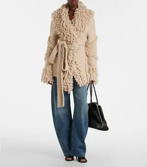 Attico Fringed Wool And Cashmere-blend Cardigan