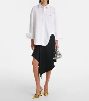 Attico Asymmetric Virgin Wool Wrap Skirt