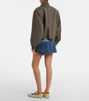 Attico Denim Miniskirt With Cutout Detail