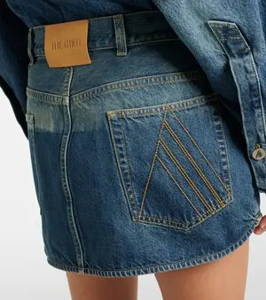 Attico Denim Miniskirt With Cutout Detail