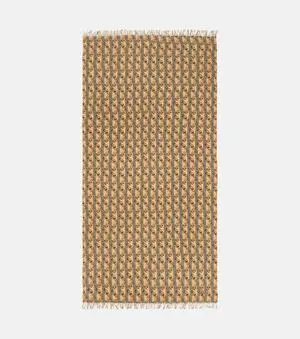 THE HOUSE OF LYRIA Tormento Floral Striped Linen Tablecloth - Multicoloured